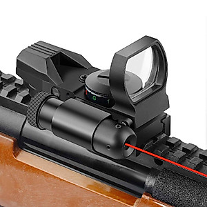 Beileshi Reflex Sight,4 Reticle Red & Green Dot Sight Optics with Integrated Red Laser Sight Less Than 1mW Output