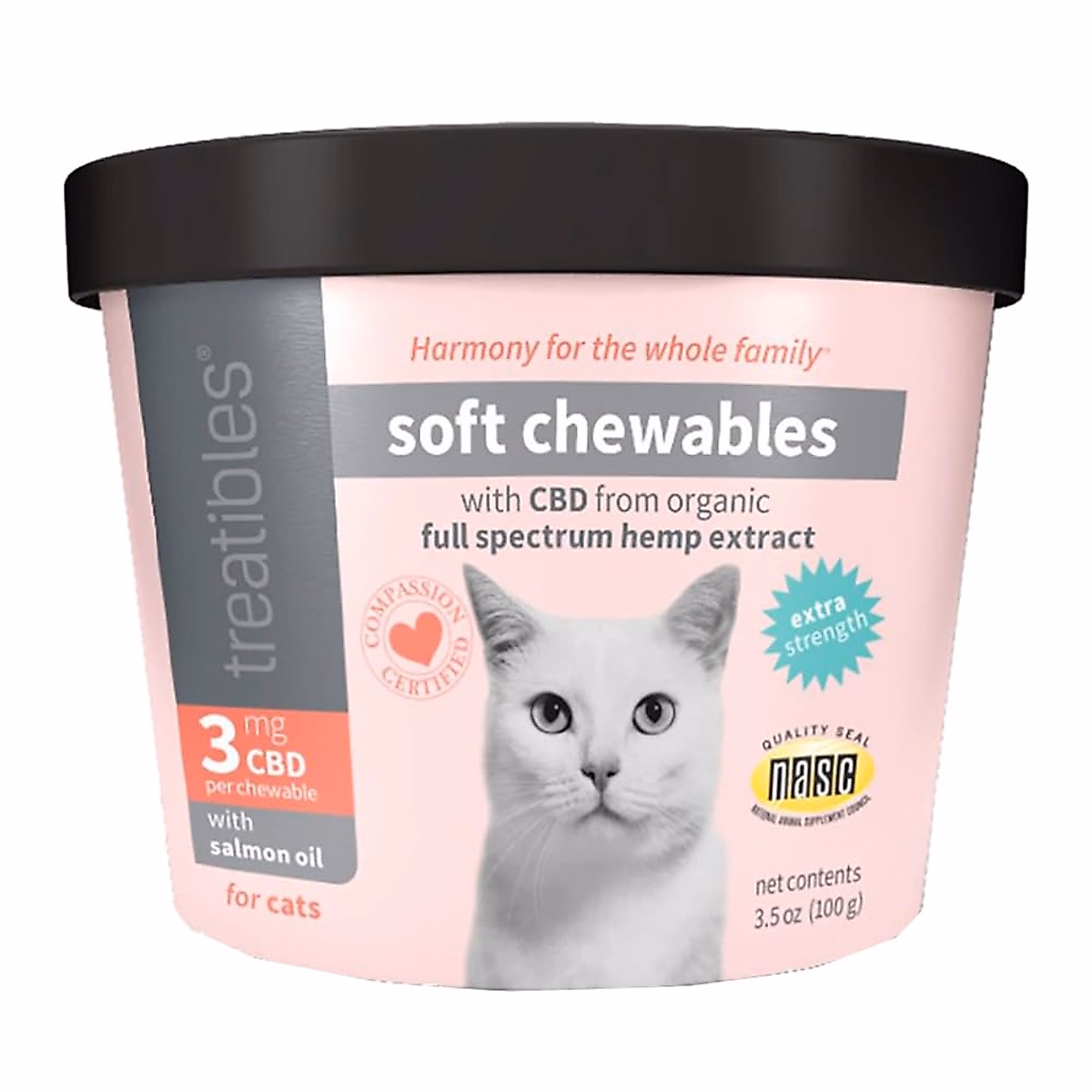 Treatibles, Feline Extra Strength Soft Cat Chews, 100 Count