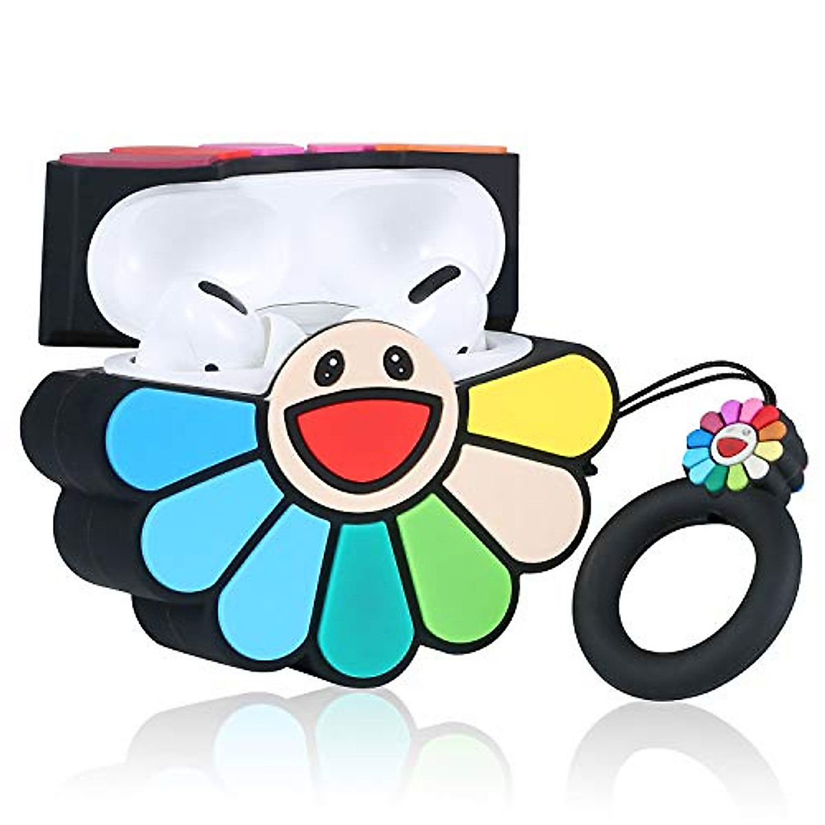 Oqplog for Airpod Pro 2019/Pro 2 2022 for AirPods Pro Case 3D Cute Fun Cartoon Fashion Funny Air Pods Pro Cover Character Design for Girls Women Teen Boys Unique Kawaii Silicone Cases Sun Flower