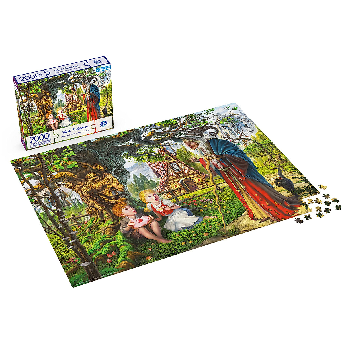 Spin Master Puzzles, Hansel and Gretel 2000-Piece Jigsaw Puzzle Artist Mark Fredrickson Fairytale Funny Cartoon with Poster, for Adults & Kids Ages 12+