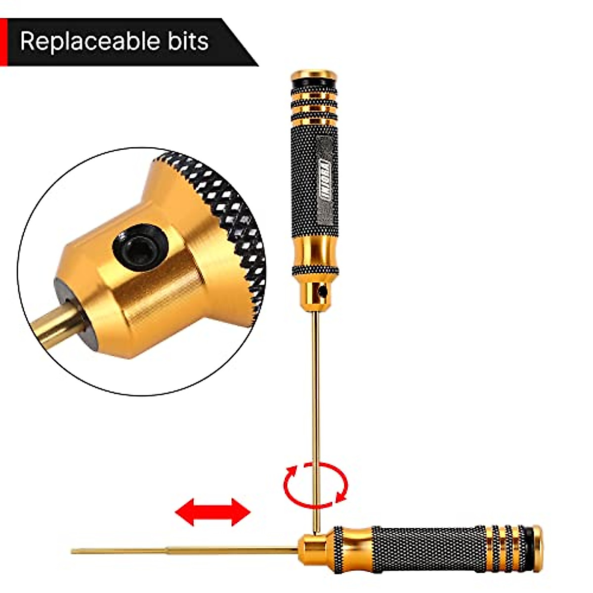 INJORA 4 PCS RC Hex Screwdriver Tool Set, Allen Wrenches Sets 1.5mm 2.0mm 2.5mm 3.0mm, Hexagon Head Screwdriver Wrenches, RC Car Tool Kit for RC Model Car Helicopter Drone Boat