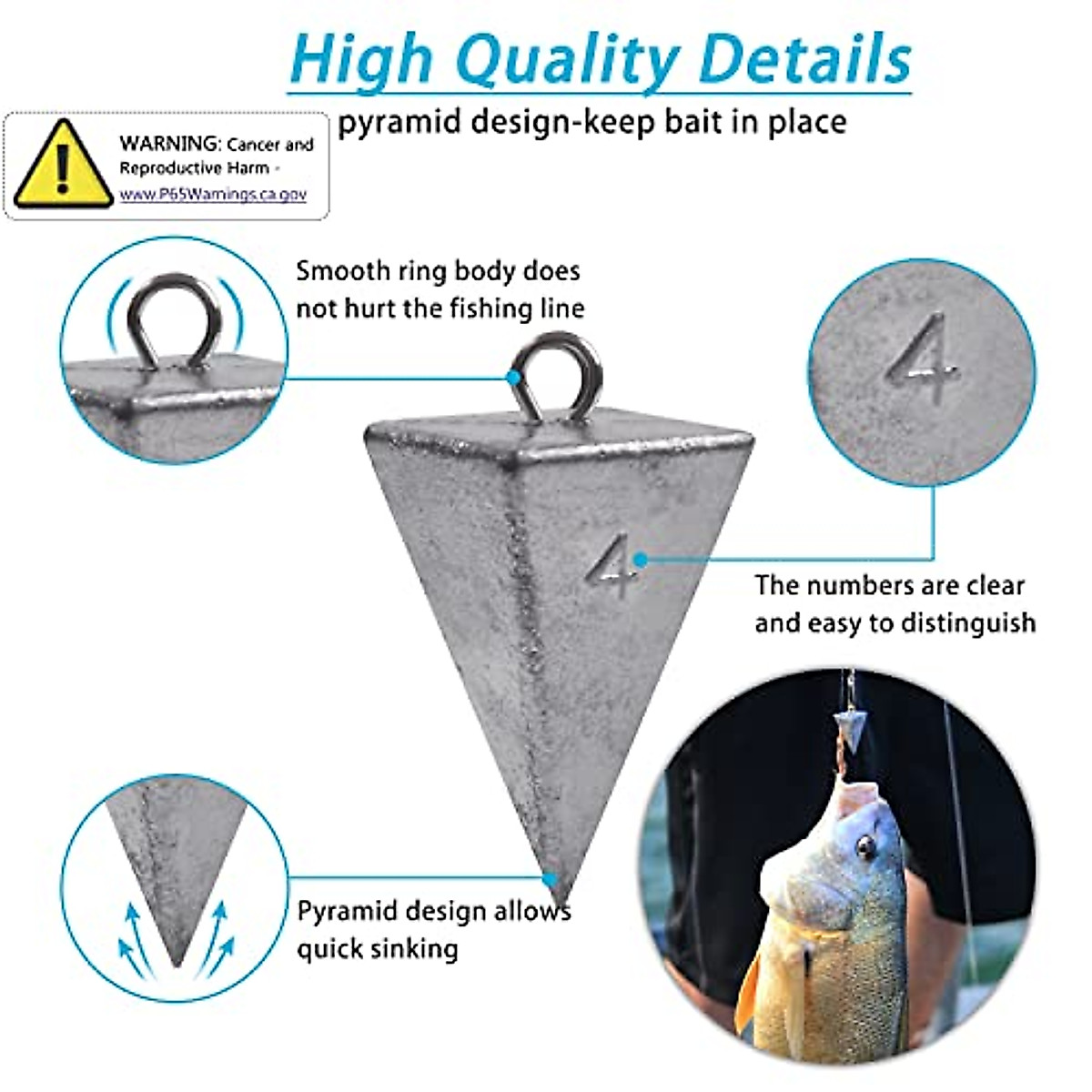 Pyramid Sinkers Fishing Weights Surf Fishing Weights Sinkers Ocean Saltwater Pyramid Weight Fishing Sinkers Fishing Gear Tackle 1oz 2oz 3oz 4oz 5oz 6oz 8oz