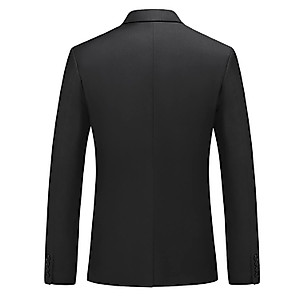 MOGU Men's Slim Fit Sport Coat Blazer Casual Formal Suit Jacket for Party Business Wedding Prom and Homecoming Size 42 Black