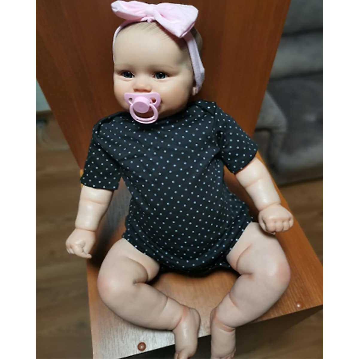 Pinky Reborn 50cm Reborn Baby Doll 20inch Newborn Toddler Real Soft Touch Ma with Hand-Drawing Hair Handmade Doll