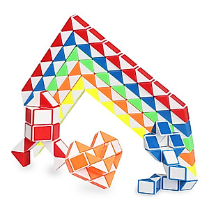 Ganowo 18 Pack Fidget Snake Cube Mini Twist PuzzleToys for Kids Teens Stocking Stuffer, Birthday Party Favors, Goodie Bags Fillers, Classroom Rewards, Random Colors