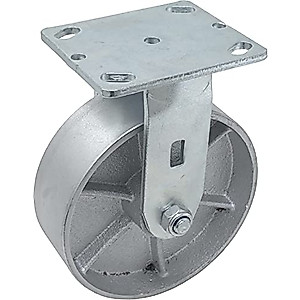 IconCasterWheels 6" x 2" Steel Heavy Duty Caster, Set of 4 Industrial Casters | 2 Swivel Top Lock Brake Caster & 2 Rigid Top Plate Caster | Top Plate 4 x 4.5", Load Capacity 4,800 lbs per Set (4-Pack)