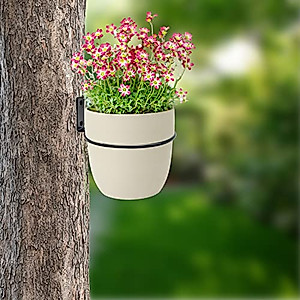 6 Pack 8 Inch Wall Flower Pot Holder Ring Plant Hanger, Metal Planter Hooks Wall Mounted Bracket Heavy Duty for Outdoor Indoor