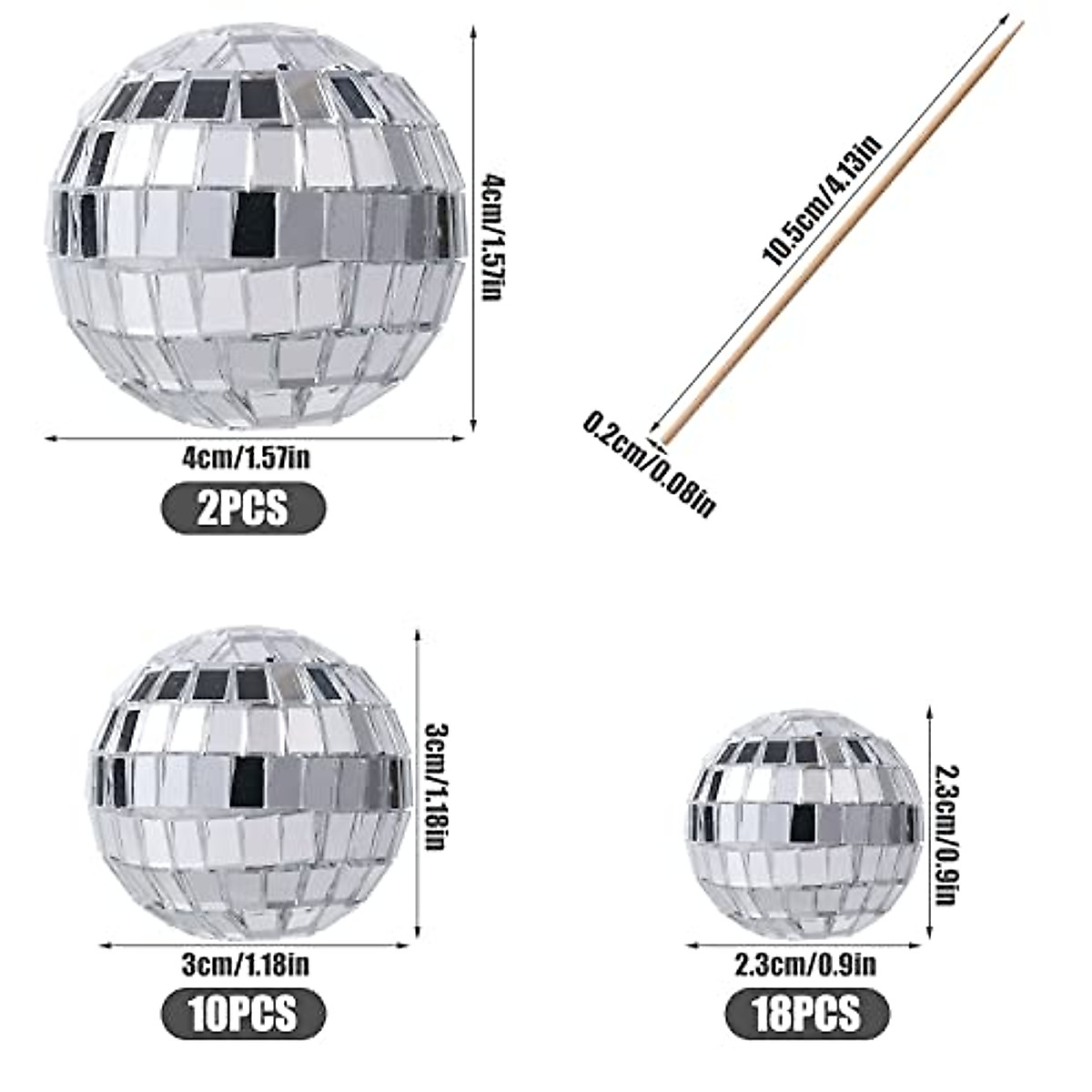 30 Pieces Disco Ball Cupcake Toppers Mini Disco Ball Picks Disco Theme Cake Toppers for Cake Decorations Cupcake Decor Dessert Accessories Disco Party Ornament (Silver)