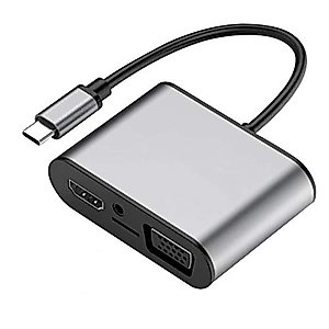 High-Speed 8 In 1 USB Splitter With 4K HDMI 2 USB 2.0 And 1 USB 3.0 1080P VGA USB-C Power Delivery 3.5mm Audio Support TF Card Reader Compatible For Flash Drive Laptops And More USB Hub Adapter Portab