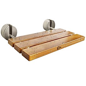 20" Folding Teak Shower Seat Wall Mounted,Fold Down Shower Seat,Foldable Shower Bench,Home Care Teak Shower Seat Bench for Inside Shower,Folding Shower Seat Bench,Wall Mount Shower Seat Bench Chair