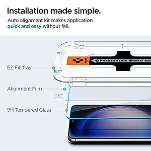 Spigen Tempered Glass Screen Protector [Glas.tR EZ Fit] designed for Galaxy S23 Plus (2023) [Case Friendly] - 2 Pack