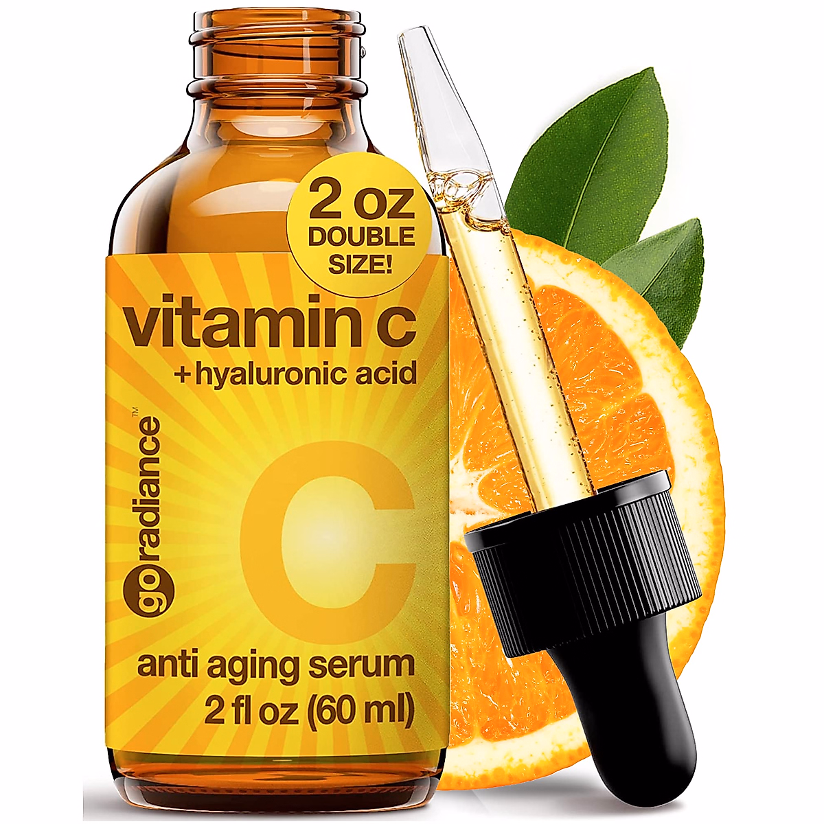 Double Size (2OZ), 20% Vitamin C Serum for Face with Hyaluronic Acid, Face Serum Vitamin C, Vitamin C for Face Serum for Women, Vitamin C Oil for Face, Vit C Serum for Face, Vitamin C Face Serum