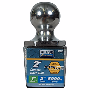 Reese Towpower 7008300 2" Chrome Steel Interlock Hitch Ball,Small