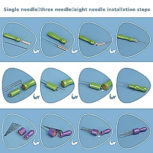 kdafio 74 Needle Felting Tools, Needle Felting Kit with Hand Carders Wooden Wool Carders Needle Felting with Wool Needle Leather Finger Protector for DIY Felting Wool Projects