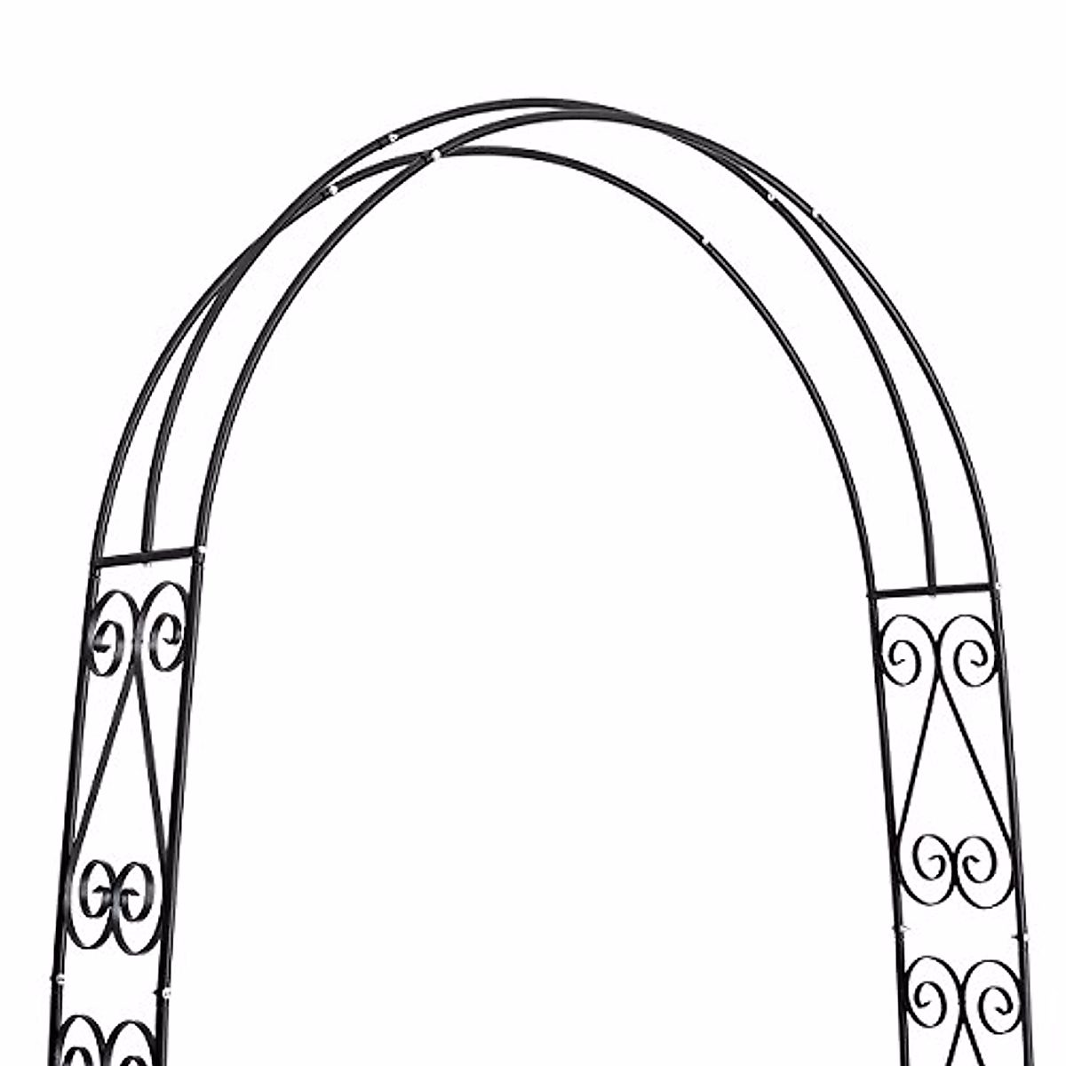 DOEWORKS Garden Arch,Garden Arbor for Various Climbing Plant, Outdoor Garden Lawn Backyard, 3' 11''Wide x 7' High, Black