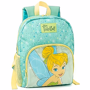 Disney Tinker Bell Girls Backpack | Enchanting Green Glitter Rucksack | Adjustable Straps | Spacious Compartments