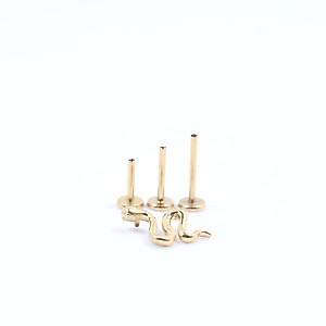 FANSING Tragus Piercing Jewelry Surgical Steel Earrings Gold Cartilage Stud Conch Helix Earrings Stud for Women Snake End with 18g 6mm 8mm 10mm Internally Threaded Post