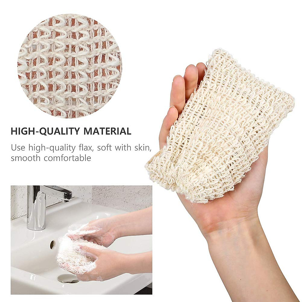 BUYGOO 20 Pack Soap Exfoliating Bag, Natural Soap Saver Hand Made Sisal Mesh Soap Bag Bar Soap Bag with Drawstring for Bath & Shower Use