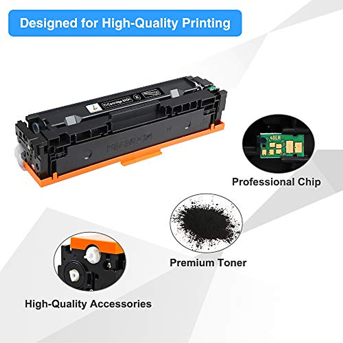 TRUE IMAGE Compatible Toner Cartridge Replacement for Canon 045 045H MF634Cdw Color ImageCLASS MF632Cdw LBP612Cdw MF632 MF634 Printer Ink (Black, 2-Pack)