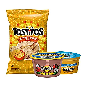 Tostitos, Chip & Salsa Pack, Tostitos Crispy Rounds & Medium Salsa, (Pack of 16)