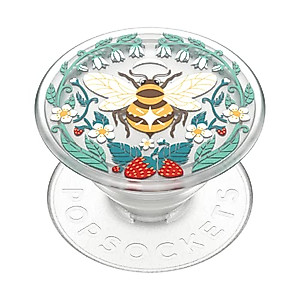 PopSockets Plant-Based Phone Grip with Expanding Kickstand, Eco-Friendly PopSockets for Phone - Translucent Bee Boho
