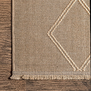 nuLOOM Diamond Trellis Jute Area Rug, 4x6, Natural