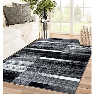 LUXE WEAVERS Lagos Collection 9248 Red 5x7 Art Deco Geometric Area Rug