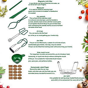 Tisovixo Canning Kits, Canning Supplies Boxed Set, Stainless Steel Set, Jar Lifter, Folding Rack, Tongs, Complete Multifunctional Canning Tools, Canning kit includes wide mouth funnel for jars