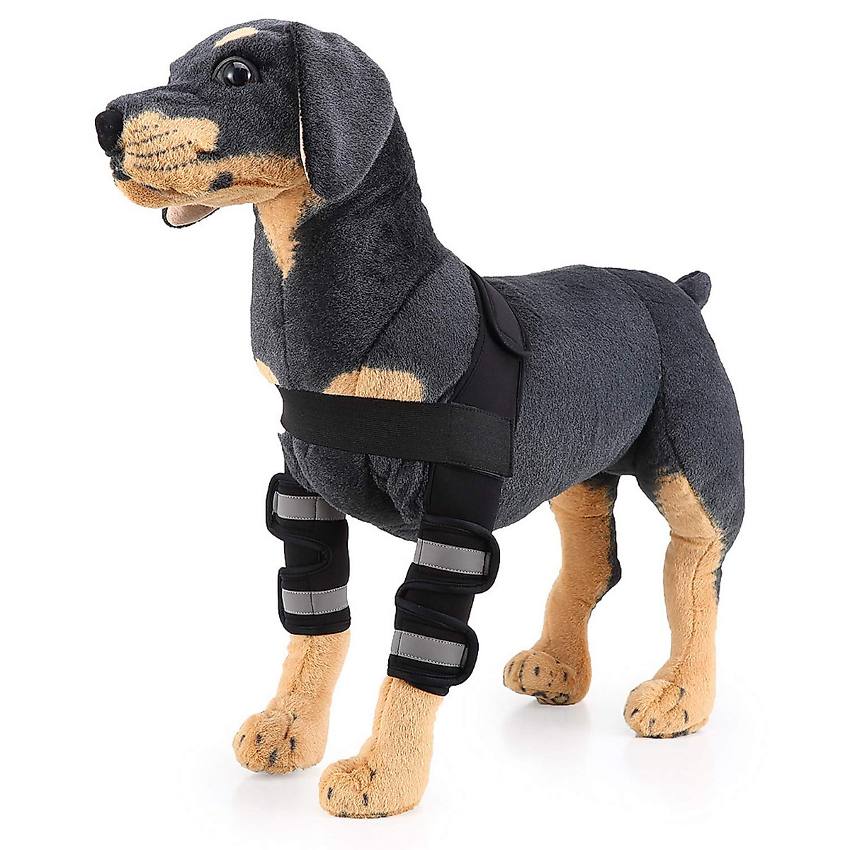 SELMAI Reflective Dog Shoulder Brace Front Leg Brace Canine Elbow Protector Extra Supportive Joint Wrap Arthritis Loss of Stability Helps Wounds Healing Prevents Injuries Sprains Black S
