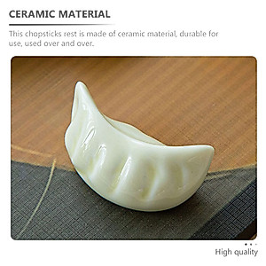 Ceramic Chopstick Holder Rest 12Pcs Ceramic Dumplings Chopsticks Rest Holders, Chopstick Rest Spoon Fork Stand Holder (Dumpling appearance) Porcelain Chopsticks Rest