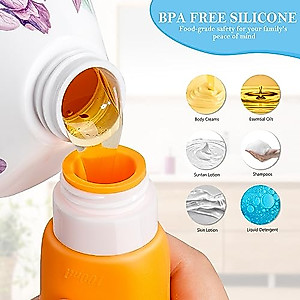 Eengenone Travel Bottles for Toiletries, 4 Pack Leak Proof Tsa Approved Travel Toiletries Size Containers Squeezable Travel Accessories,3 oz Refillable Liquids for Cosmetic And Lotion