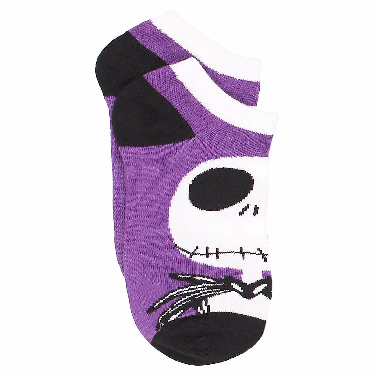 Disney The Nightmare Before Christmas Womens Socks, 6 pack, Jack Sally Purple, Large (9-11)