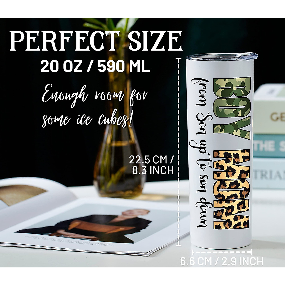 Onebttl Boy Mom Gifts for Women on Mothers' Day, Birthday, Christmas - Boy Mom Tumbler From Son Up To Son Down - for Mom of Boys from Friends, Husbands - 20oz Stainless Steel Mug with Lid and Straw