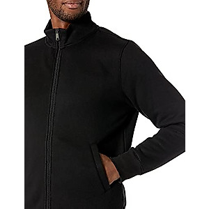 Amazon Essentials Men's Full-Zip Fleece Mock Neck Sweatshirt, Black, X-Large