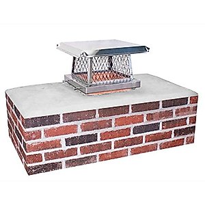 Rockford Chimney Supply Stainless Steel Chimney Cap, Single Flue Tile Mount 9x13 Inch