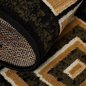 Home Dynamix Optimum Eros Area Rug 3'7" x5'2", Geometric Greek Key, Black/Beige