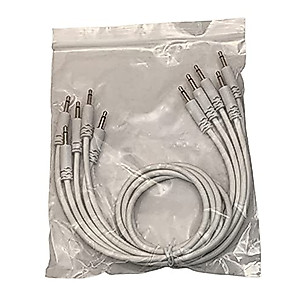 Luigis Modular Supply Spaghetti Eurorack Patch Cables - Package of 5 White Cables, 18 (45 cm)