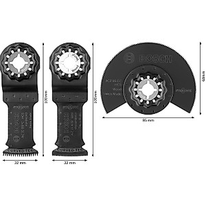 Bosch Professional 260925C108 3 TLG. Starlock Tauchsägeblatt Segmentsägeblatt Set (für Holz und Metall, Zubehör Multifunktionswerkzeug) 3-Piece Plunge Segment Saw Blade (Wood, Multi-Tool Accessory)