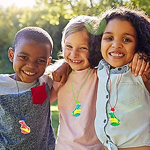 ArtCreativity Sand Art Dinosaur Bottle Necklaces, Pack of 12, Sand Art Craft Kit with Dinosaur Shaped Bottles, Craft Party Supplies and Party Favors for Kids - Sand Sold Separately