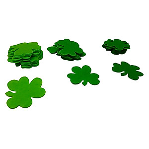 Large Saint Patrick's Day Green Shamrock Felt Confetti (Pack of 36, Size: 1.5") Perfect for Saint Patrick's Day Party Decor, Art & Craft