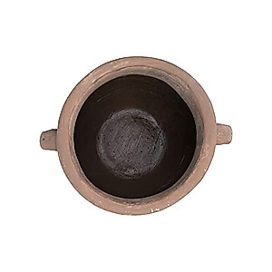 Creative Co-Op Large Orange & Whitewashed Terracotta Urn, 14 Inch High, Orange