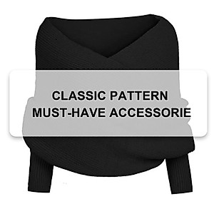 GLOWCHY Snowfall Sweater Scarf with Sleeves Cozy Knitted Wrap Shawl Autumn Winter Warm Crochet Cape Blanket GL2004