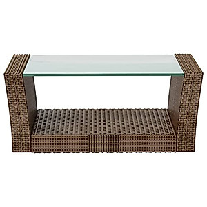 ZQQLVOO Lounge Set Furniture Garden Outdoor Patio Furniture Sectional Conversation Set, 8 Piece Patio Lounge Set with Cushions Poly Rattan Brown for Home, Garden, Lawn, Porch