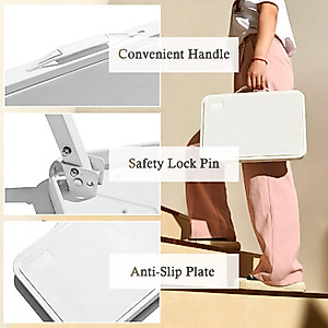 XinSunho Small Step Stool, Sturdy Folding One Step Stool for Adults with Non-Slip Platform, Metal Step Stool for Bed Kitchen RV 330lbs Capacity