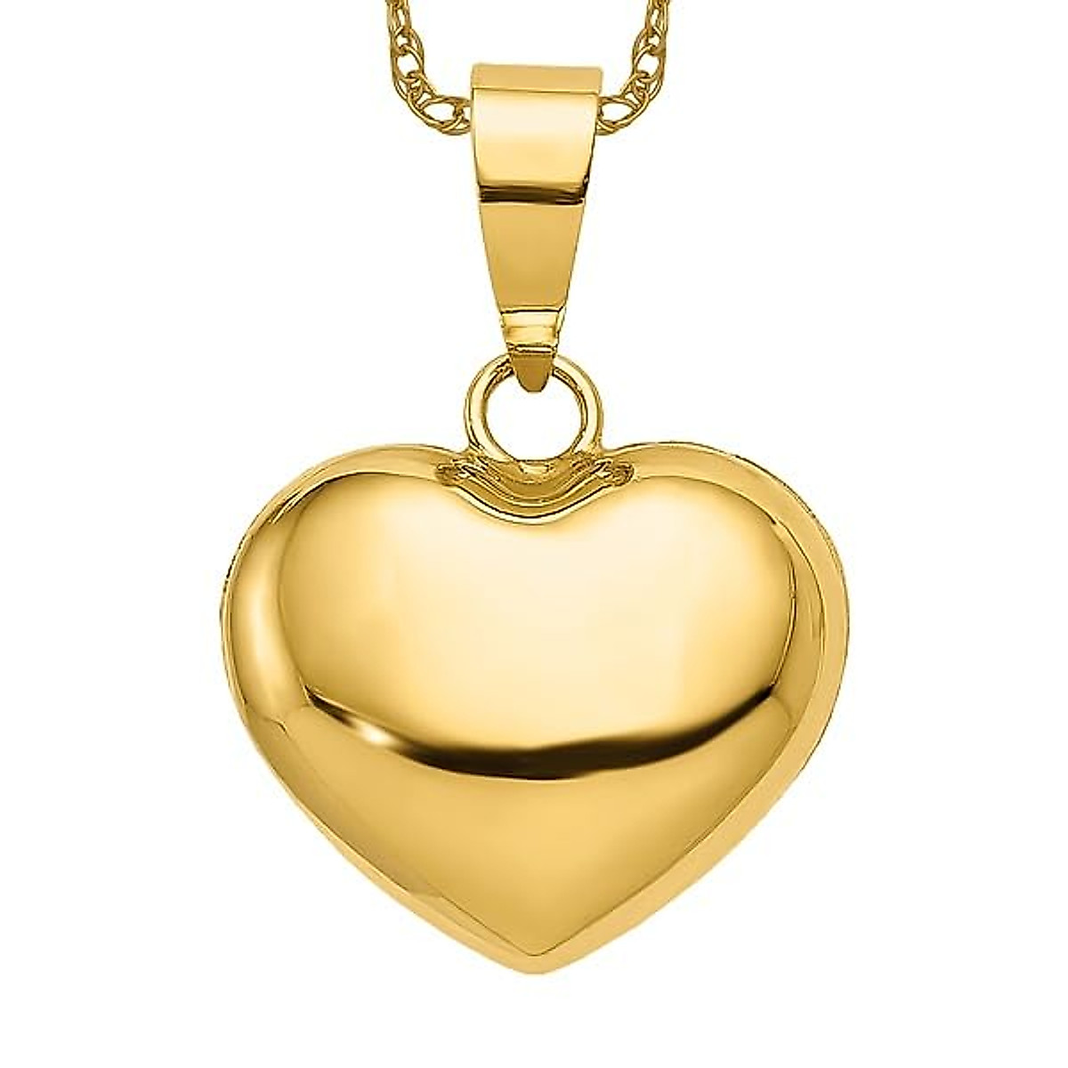 IceCarats 14K Yellow Gold Heart Necklace Love Pendant Charm 18mm x 12mm Only