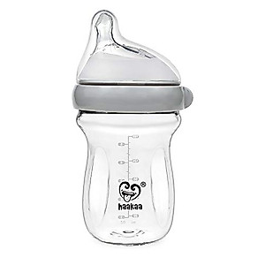 Haakaa Generation 3 Glass Baby Bottle 6 oz/160 ml, 1 PK (Grey)