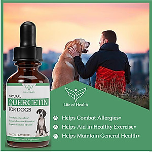 Life of Health Quercetin for Dogs - Quercetin for Dogs Allergies - Dog Allergy Support - Dog Allergy - Quercetin - Quercetin Dog - Dog Allergies - Quercetin Supplements - Dog Allergy Relief - 1 fl oz