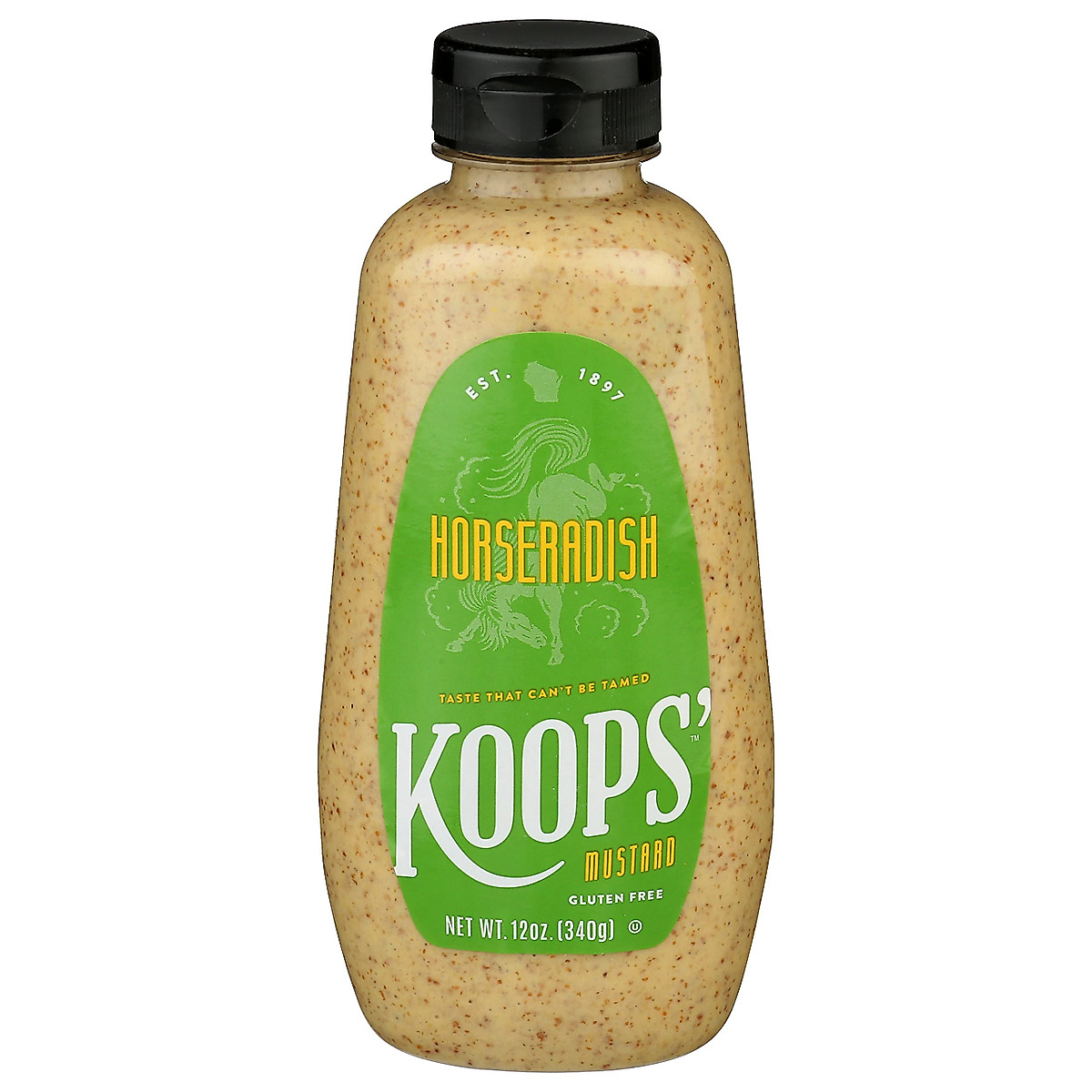 Koops' Horseradish Mustard – Bold and Zesty Horseradish Sauce, Gluten-Free, Kosher, Made in USA, From Quality Mustard Seeds – 12 Oz, Pack of 2