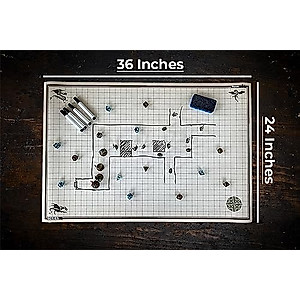 DND Battle Mat Ultimate 2 Pack Starter Set Accessory for RPG Role Playing Games 24" X 36" Ultradurable Non-Staining Dry/Wet Erase Premium Vinyl Battle Grid Ravnspire Series 0 (Series 0)