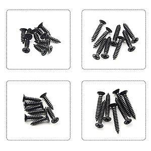 XINGYHENG 650Pcs 13 Kinds M2 M2.3 M3 Black Sunk Head Self Tapping Screw Black Oxide Stainless Flat Cross Recessed Pan Head Screw Assortment Kit